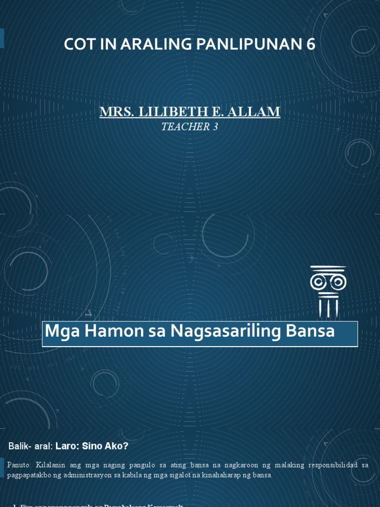 Cot in Araling Panlipunan 6 | PDF