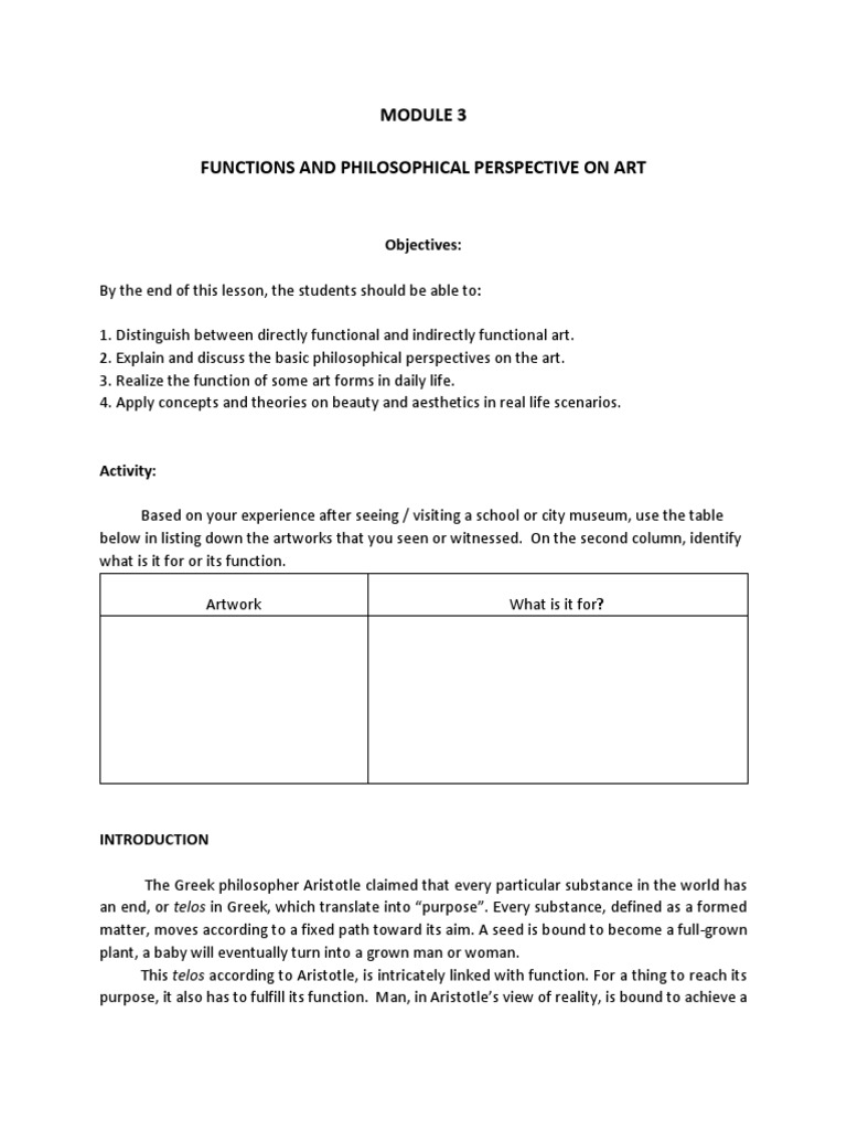 Art Module 3 and 4 | Download Free PDF | Abstract Art | Immanuel Kant