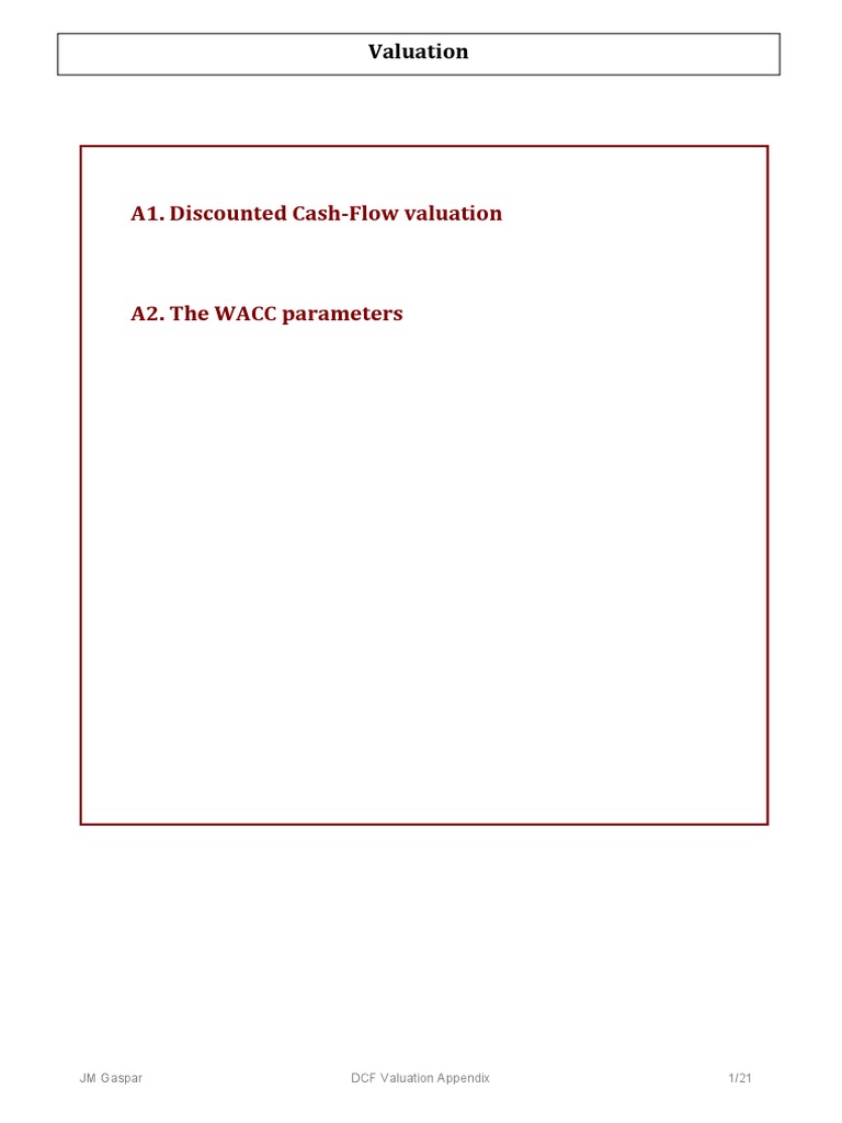 Handout Appendix DCF Valuation 2023 | PDF | Valuation (Finance ...