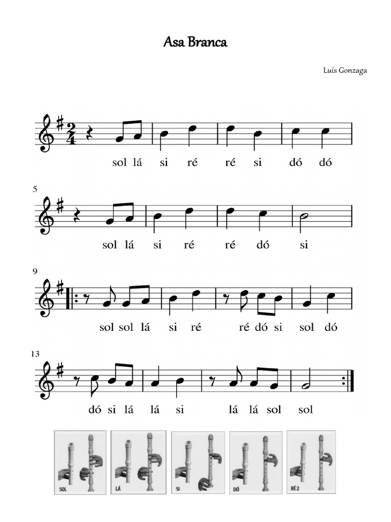 Asa Branca - Partitura para Flauta | PDF