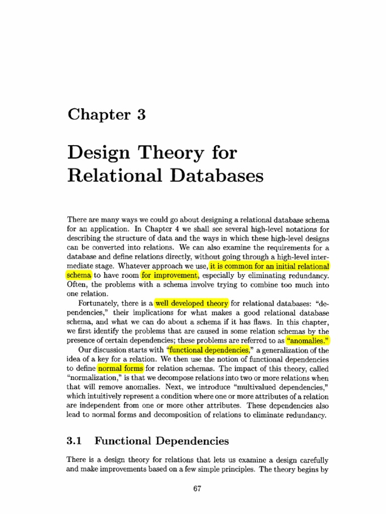 Design Theory For R Elational Databases | PDF | Relational Model | Software Design