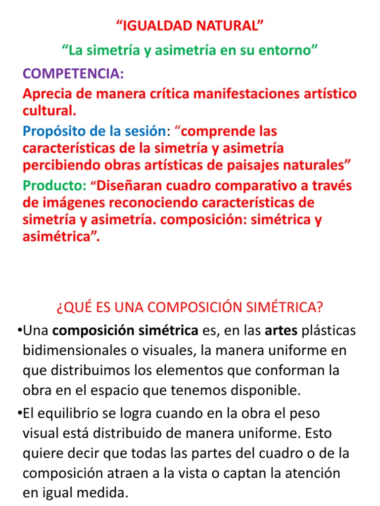 Simetría y Asimetría en el Arte | PDF | Composición (artes visuales ...