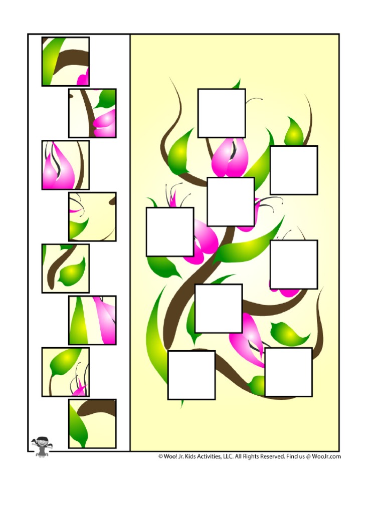 Printable Spring Cut and Paste Puzzle Worksheets - Woo! Jr. Kids ...