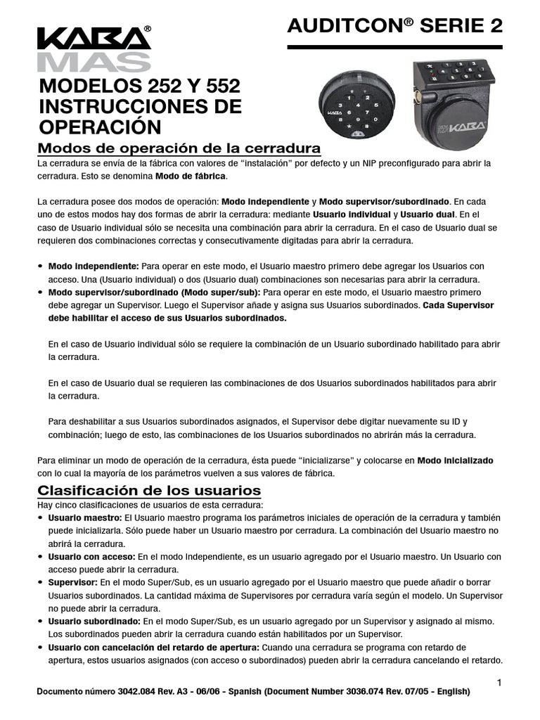 Modos de Operación de La Cerradura | PDF | Ventana (informática) | Hora