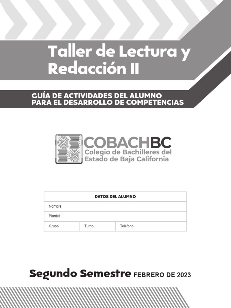 Taller de Lectura y Redacción II: Segundo Semestre | PDF | Comunicación | Plan de estudios