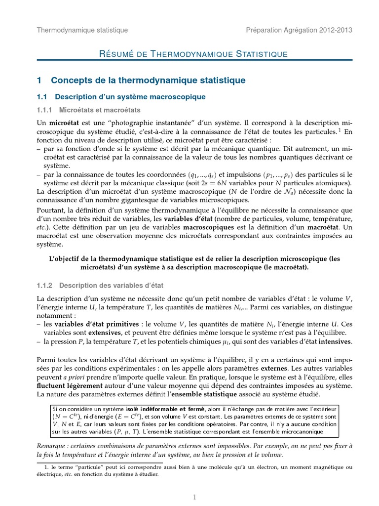 Thermostat Agreg | PDF | Équilibre thermodynamique | Entropie