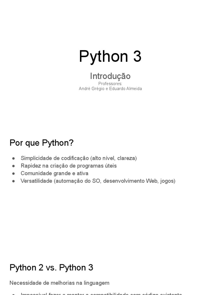 03 Introdução Python Pdf Python Linguagem De Programação String