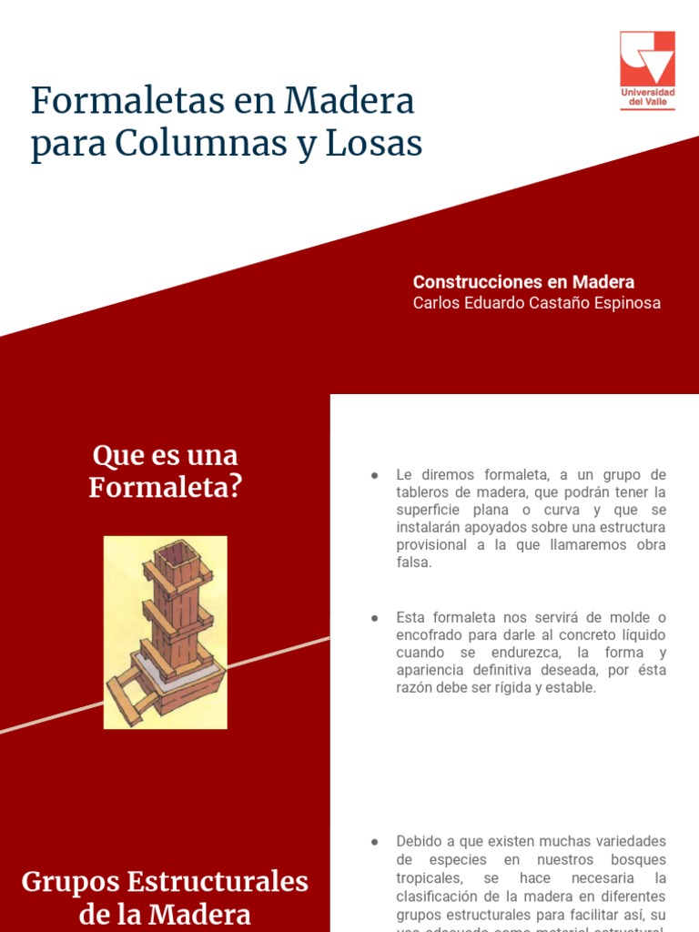 Formaletas en Madera Columnas y Losas | PDF | Madera | Hormigón