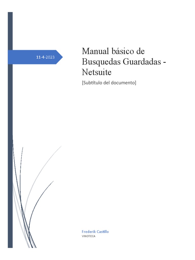 Manual Básico de Búsqueda Guardadas NetSuite | PDF | Ciencias de la ...