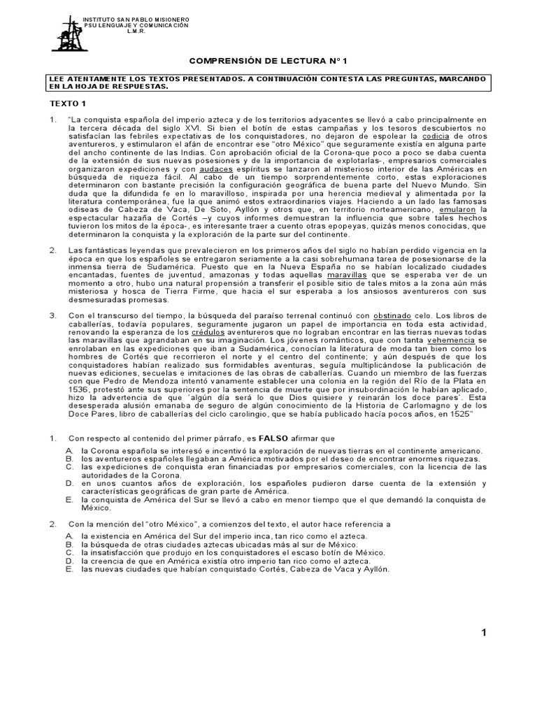 Comprensión Lectura 1 | PDF | Depresión (estado de ánimo) | Pensamiento