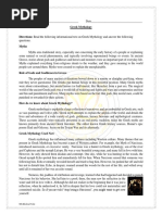 Reading Comprehension - Perseus and Medusa 1 | PDF | Medusa | Mythology