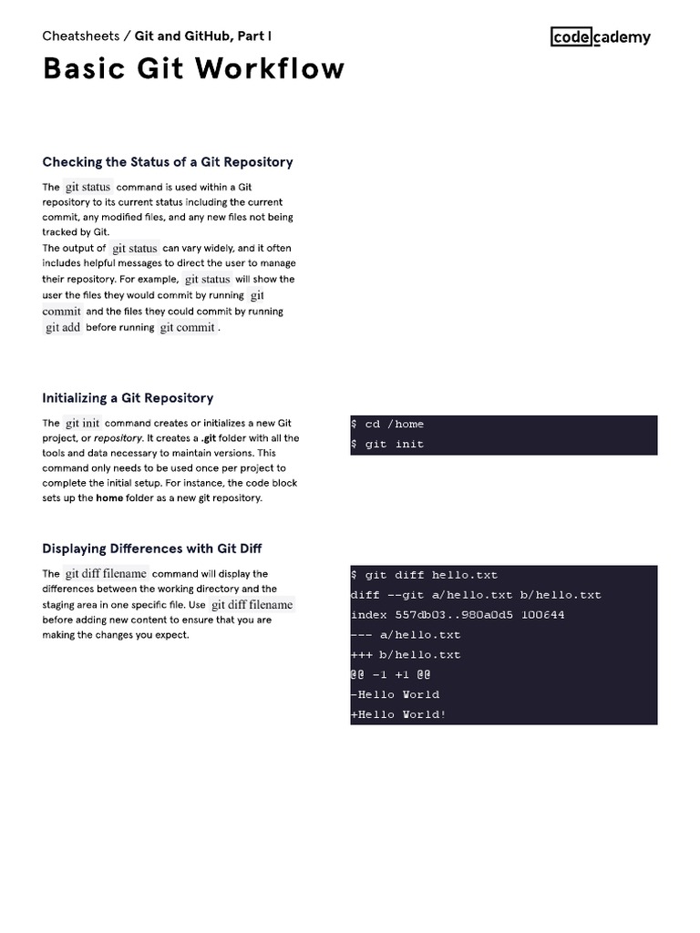 Basic Git Workflow | PDF Basic Git Workflow | PDF