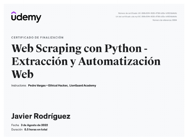 Udemy - Web Scraping Con Python - Extracción y Automatización Web | PDF