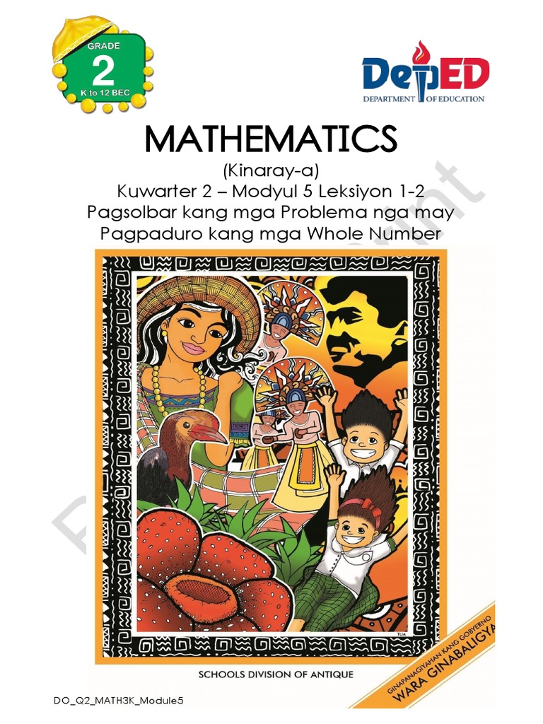 DO - Q2 - MATH-3 - MODULE-5 Pagsolbar Kang Mga Problema Nga May Pagpaduro Kang Mga Whole Number ...