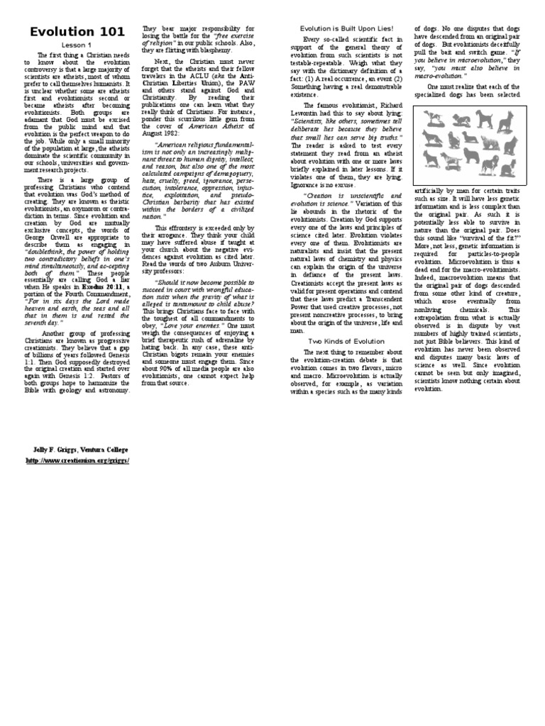 Lesson 01 | PDF | Creationism | Evolution