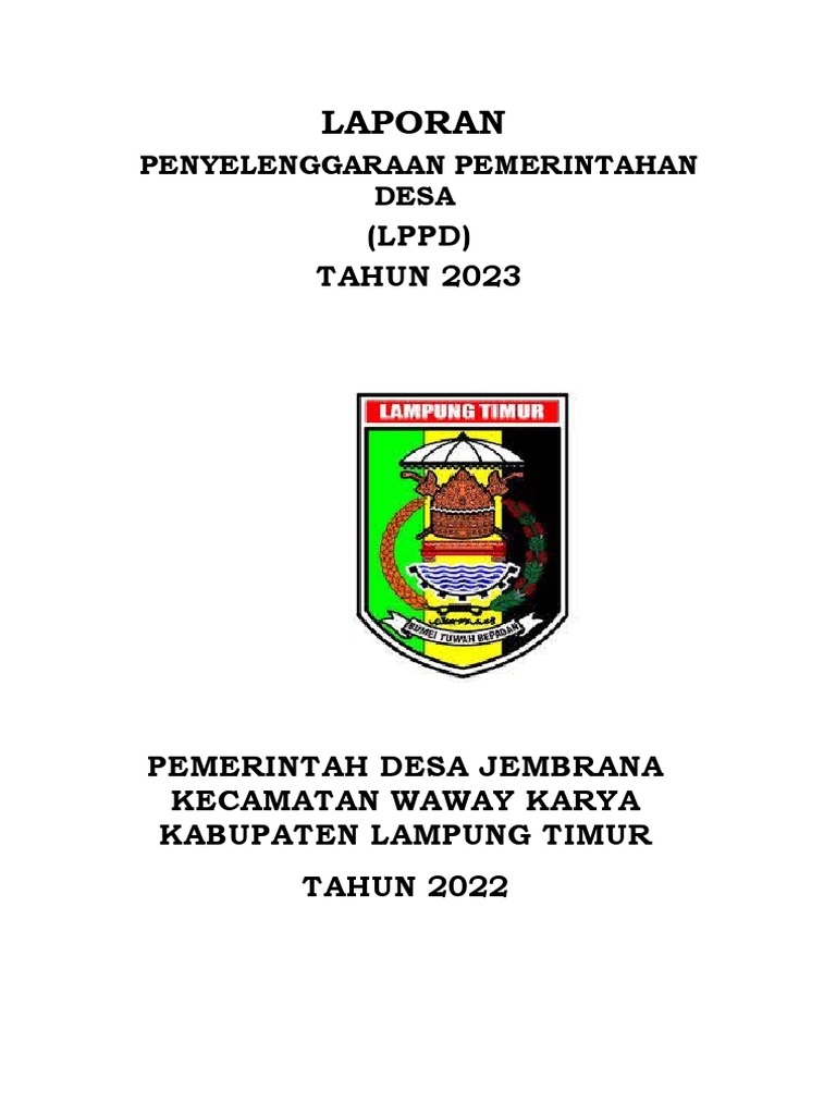 Laporan LPPD Desa Jembrana 2022 | PDF | Pengelolaan Keuangan & Uang