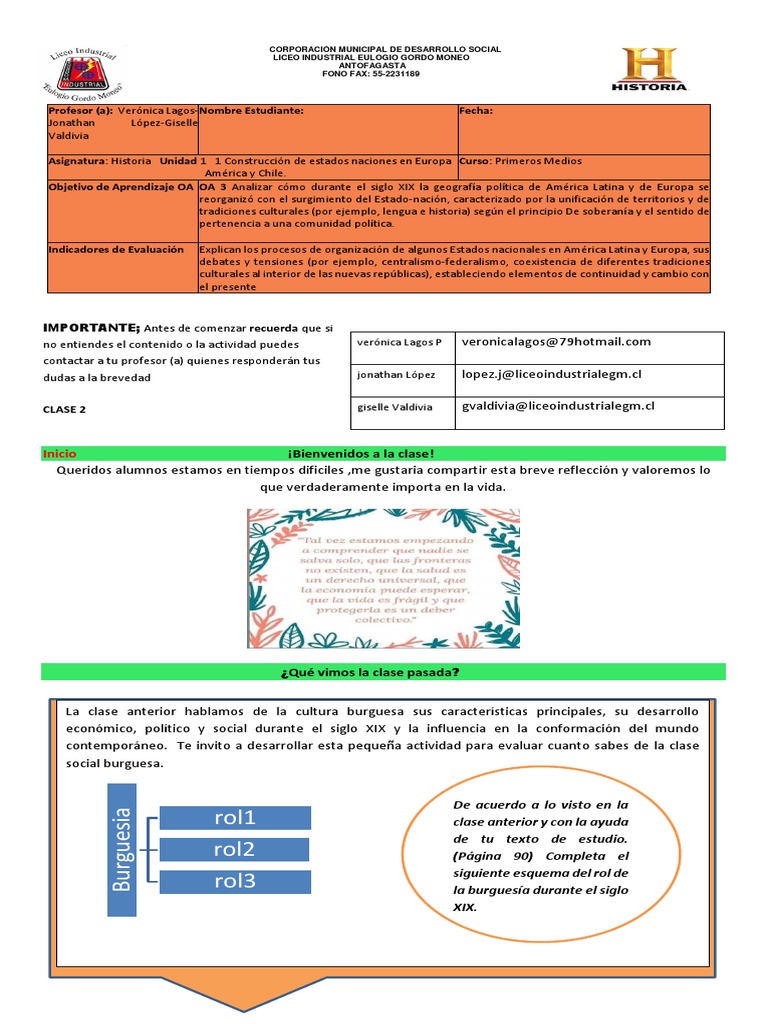 Rol1 Rol2 Rol3: ¡Bienvenidos A La Clase! | PDF | Nacionalismo | Nación