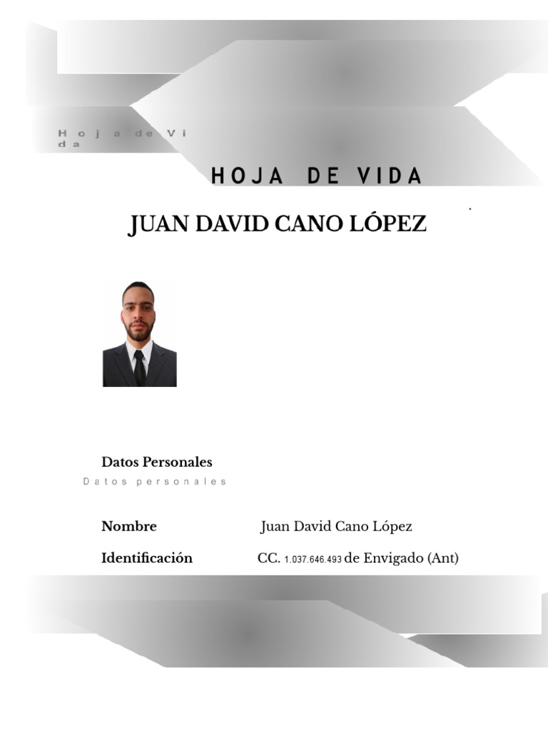 Hoja de Vida Actualizada Juan DAvid | PDF