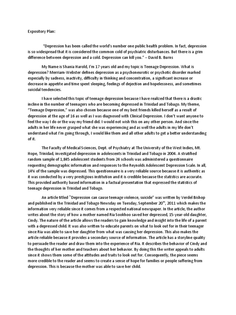 Communication Studies IA Expository | PDF | Major Depressive Disorder ...