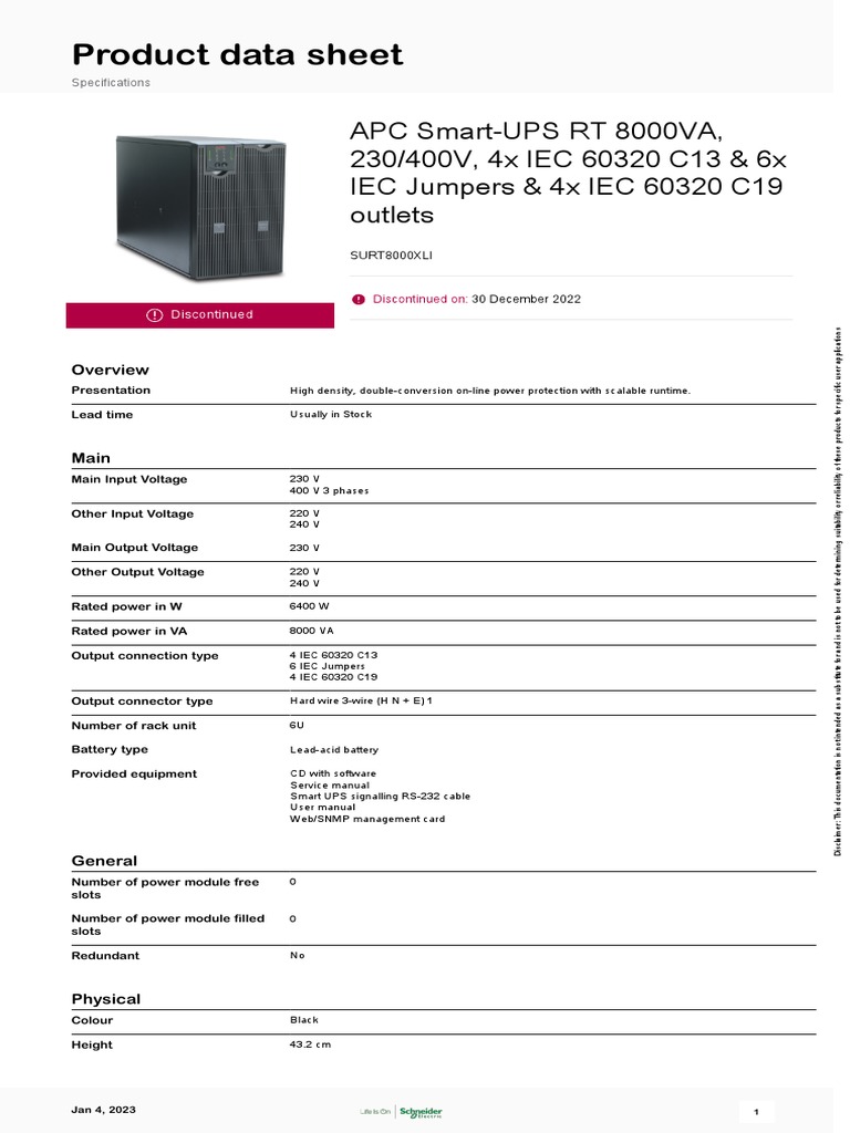 Smart-UPS On-Line - SURT8000XLI | PDF | Computer Engineering | Electric ...