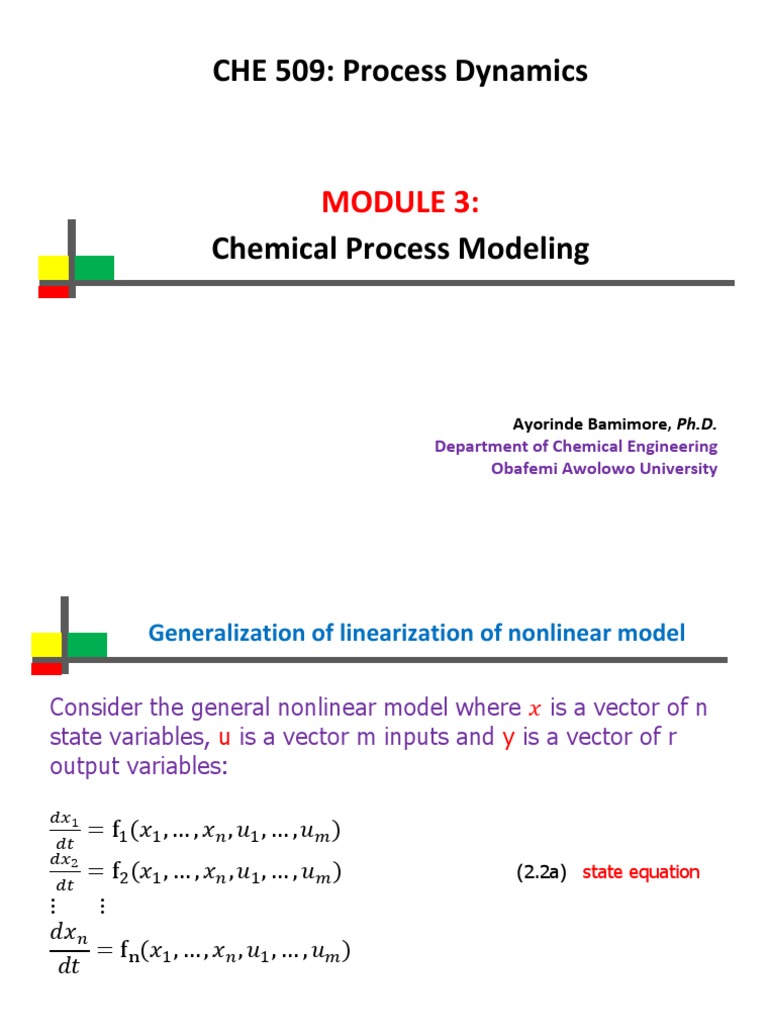 WEEK 3 MODULE 3 - Chemical Process Systems Modeling | PDF | Distillation | Stability Theory