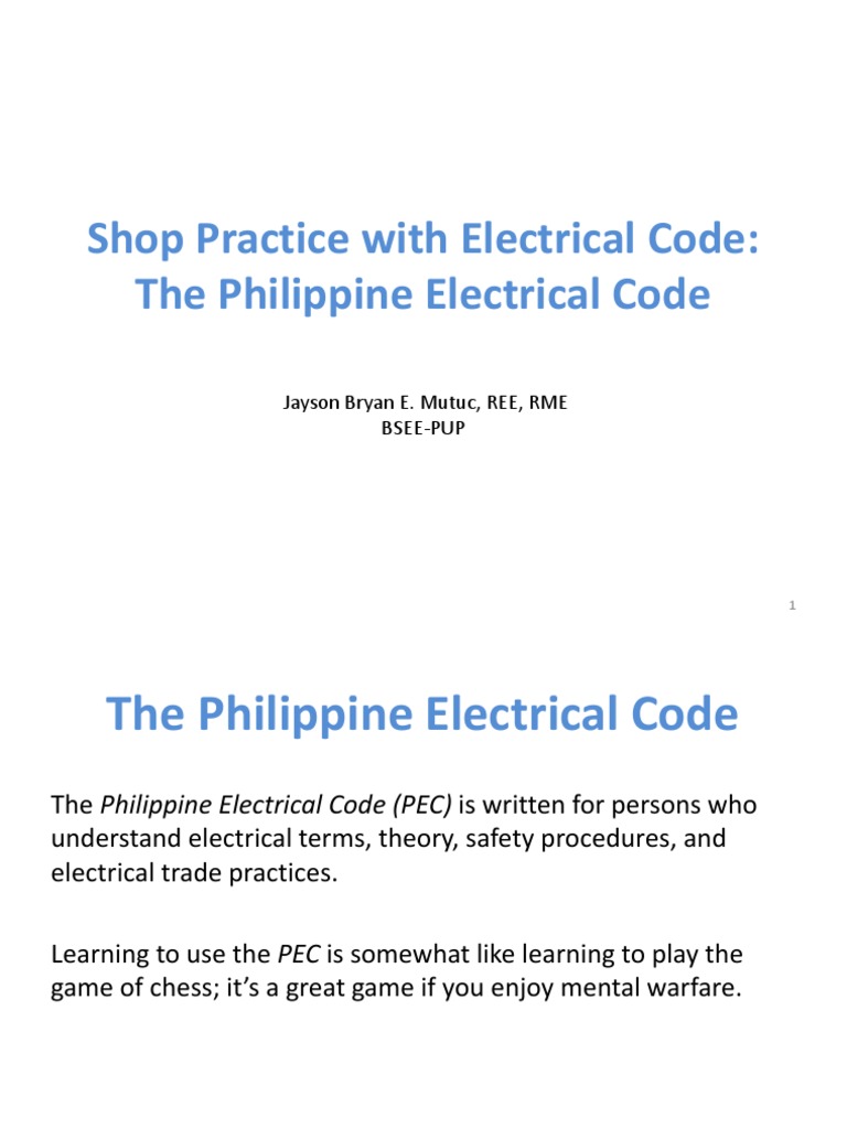 Understanding the Philippine Electrical Code: A Comprehensive Guide to Navigating the PEC's ...