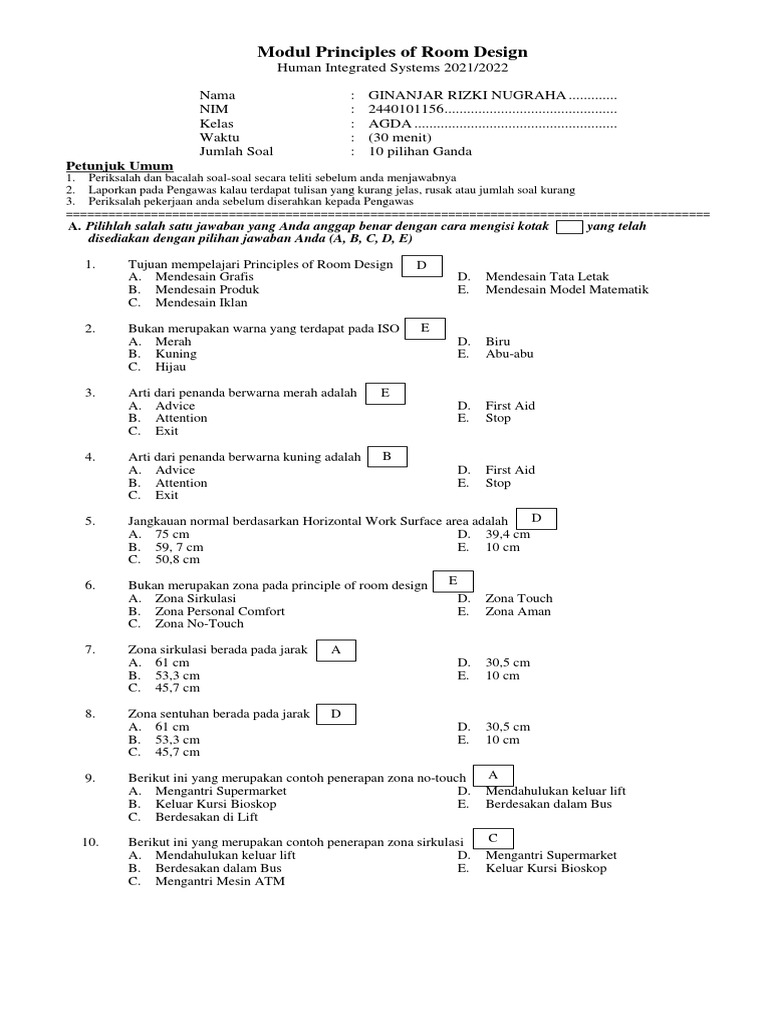 Quiz 2 - Ginanjar Rizki Nugraha - 2440101156 - Agda | PDF | Seni