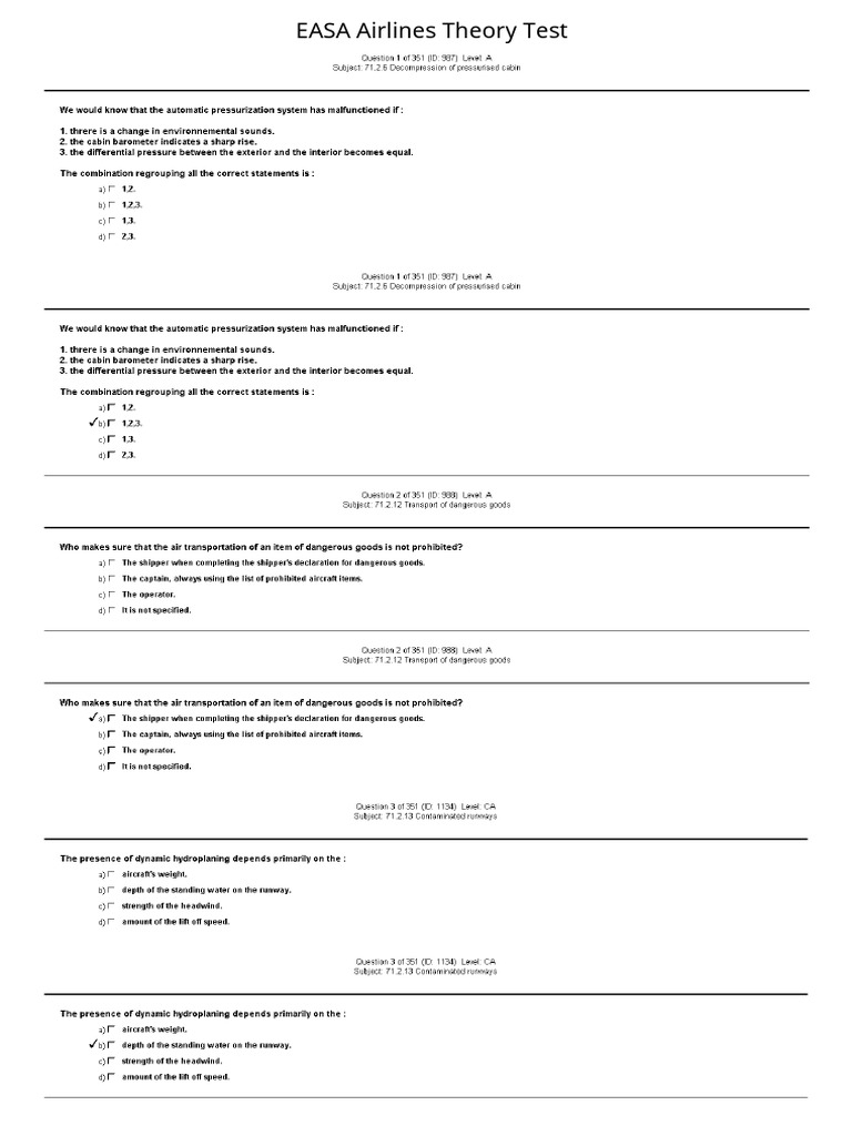 Test QCM EASA | PDF