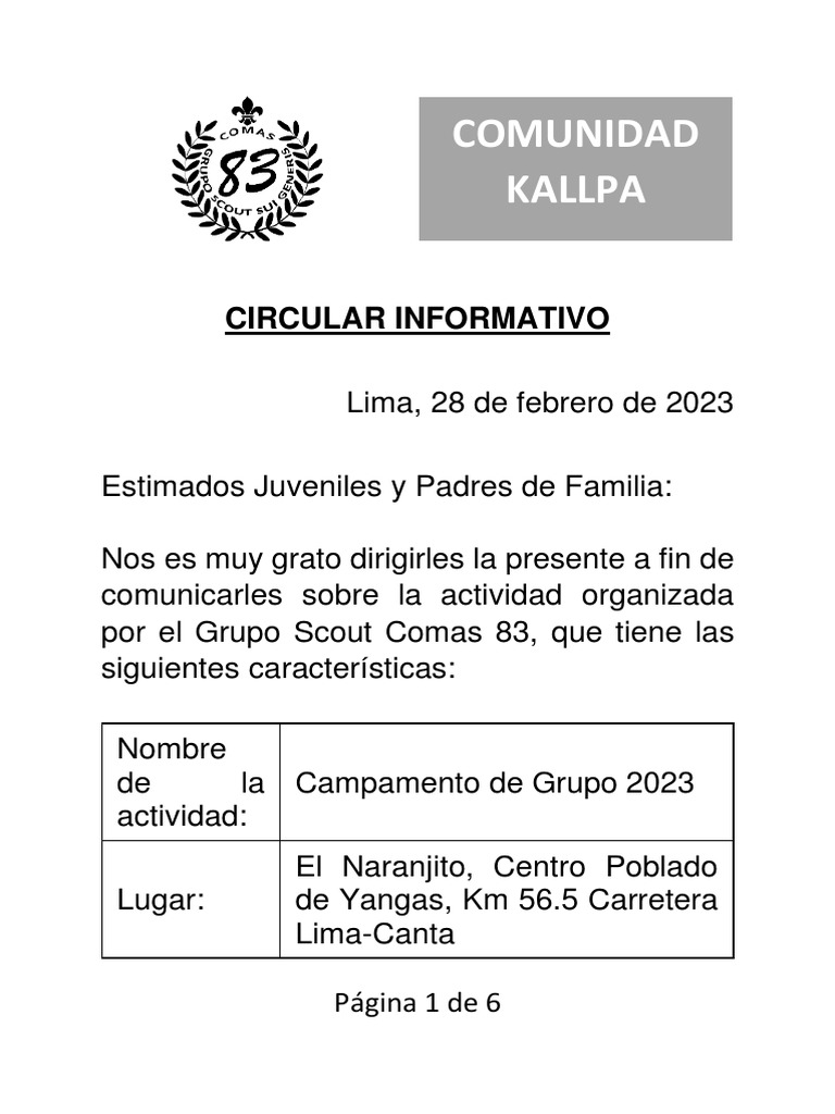 Circular Informativo | PDF