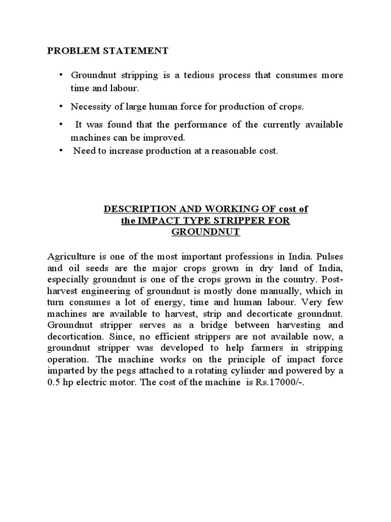 Groundnut Stripper Machine Overview | PDF | Home & Garden