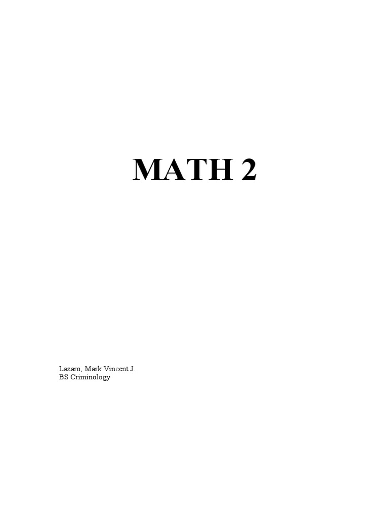 Math 2: Lazaro, Mark Vincent J. BS Criminology | PDF | Trigonometric ...