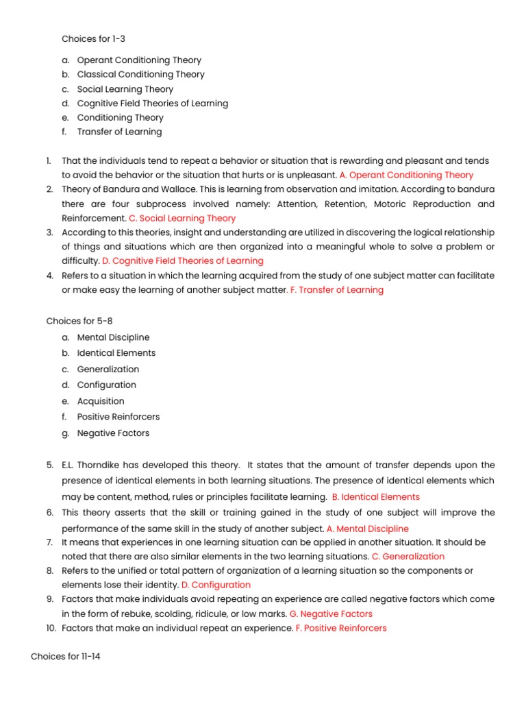 Key To Correction Principle | PDF | Learning | Motivational