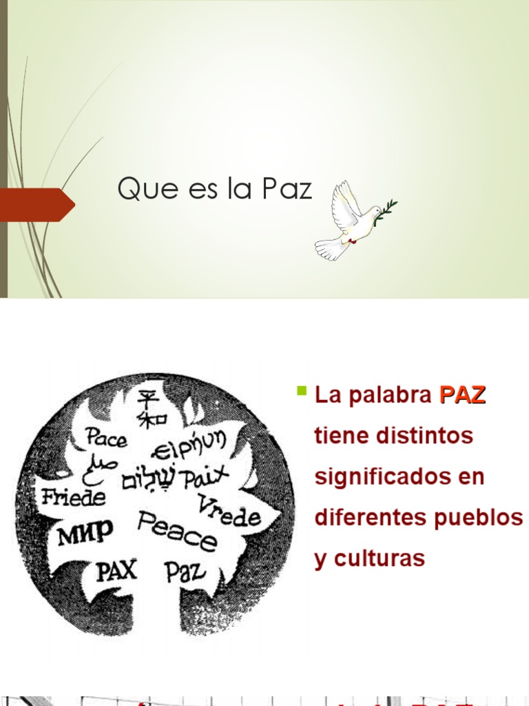 Diapositivas Paz, y Conflicto-Dp | PDF | Paz | Violencia