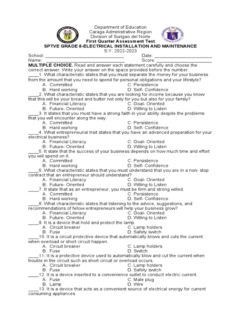 1st Quarter EIM-8 | PDF | Electrical Connector | Wire