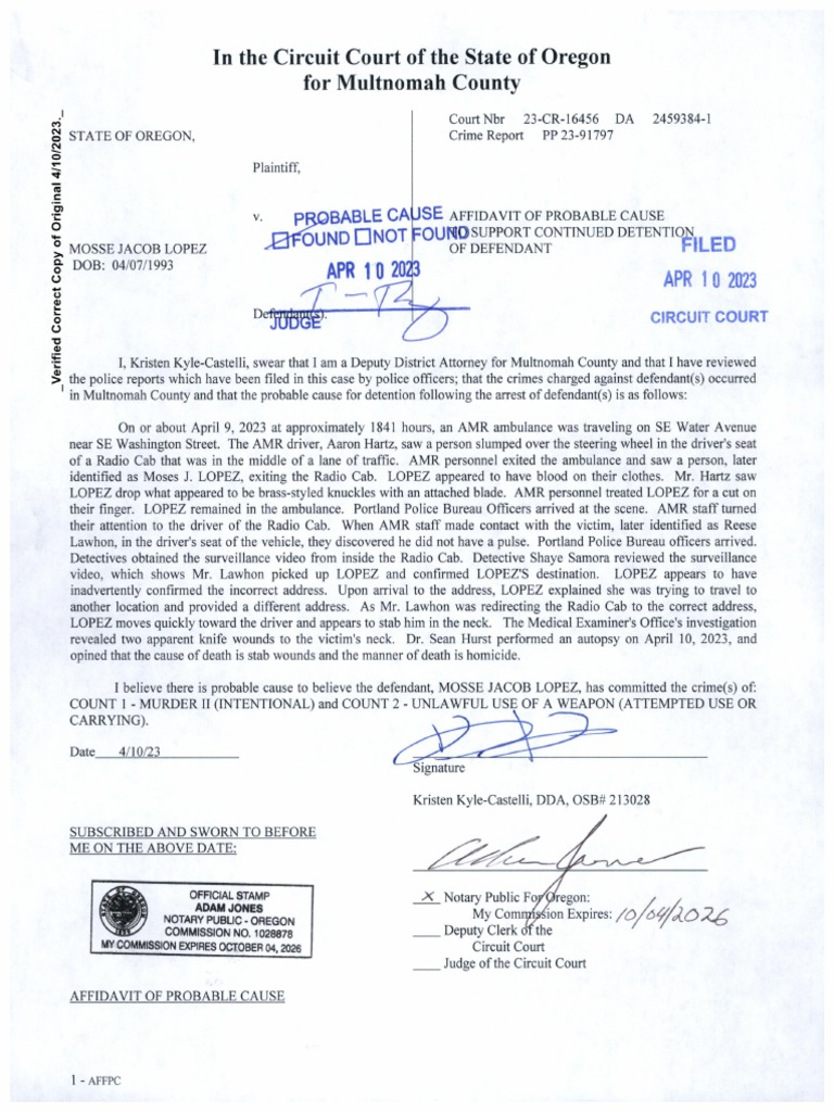 Probable Cause Moses Jacob Lopez | PDF | Crimes | Crime & Violence