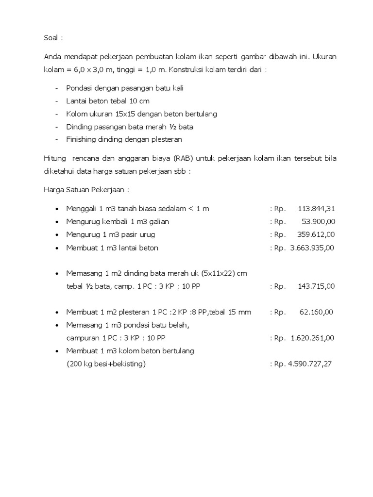 Soal Hit RAB MBW Updated 2023 | PDF
