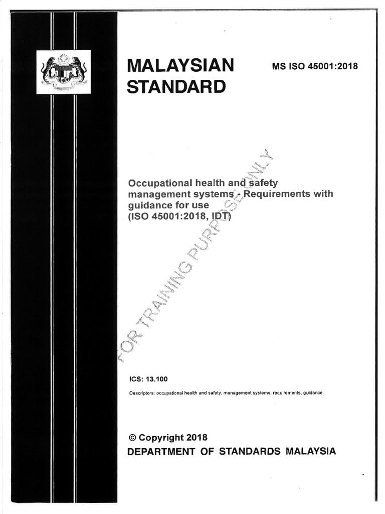 Standard MS ISO 45001 | PDF