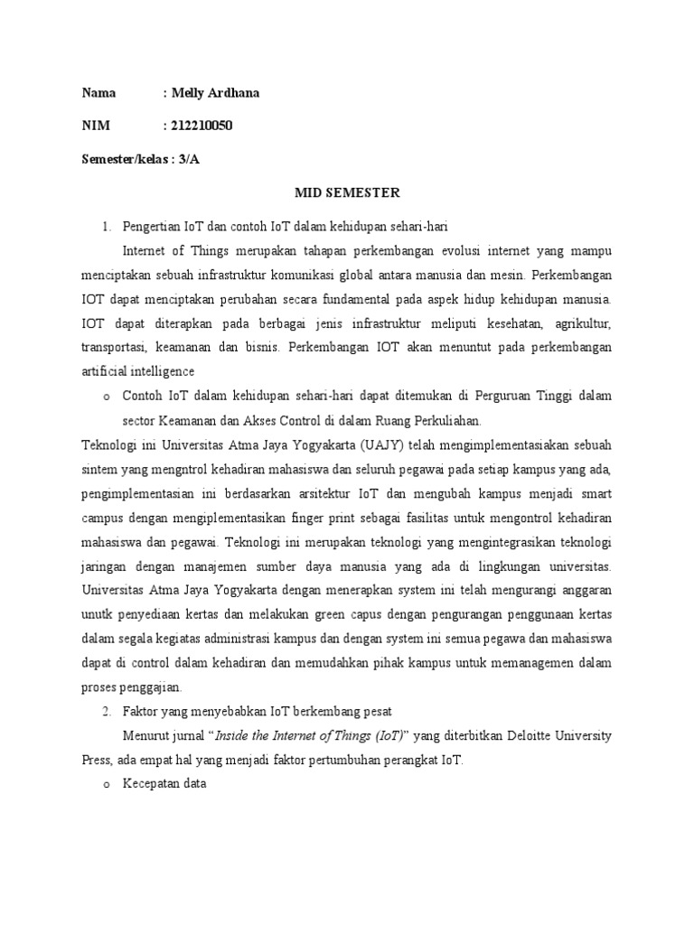 1 Pengertian IoT Dan Contoh IoT Dalam Kehidupan Sehari | PDF