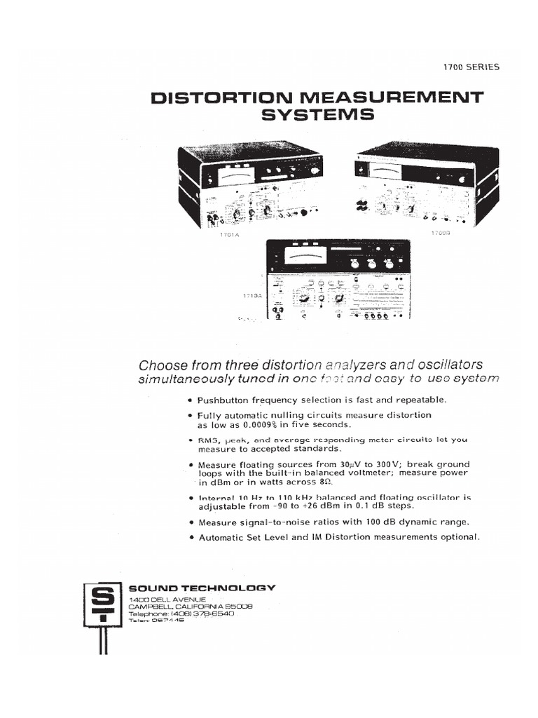 Sound Tech 1700 - Series | PDF