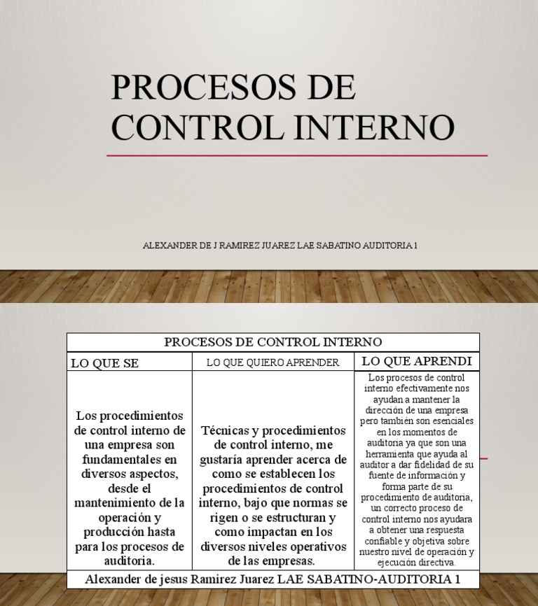 Procesos de Control Interno | PDF