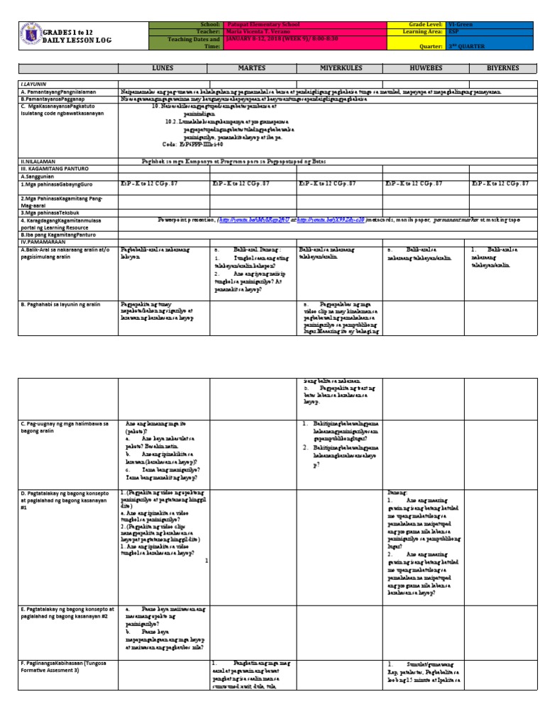DLL - Esp 6 - Q3 - W10 | PDF