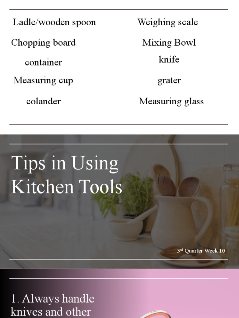 TLE 6 Safety Kitchen Tools | PDF