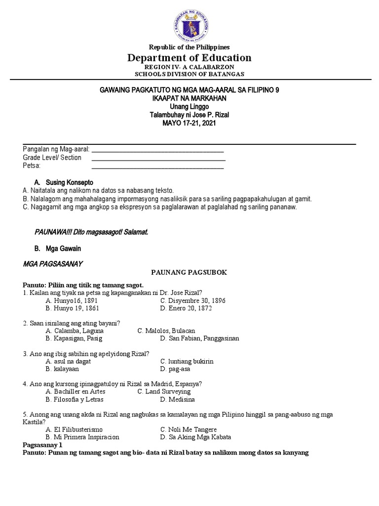 Las G9 Week 4.1 | PDF