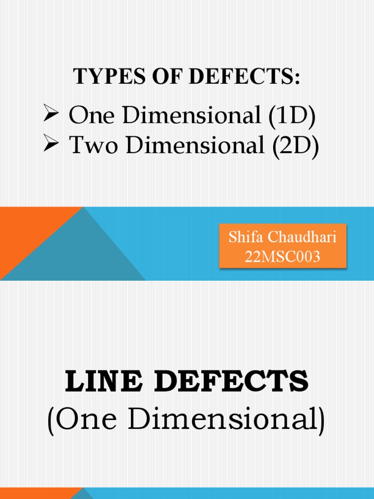 Types of Defects:: One Dimensional (1D) Two Dimensional (2D) | PDF ...