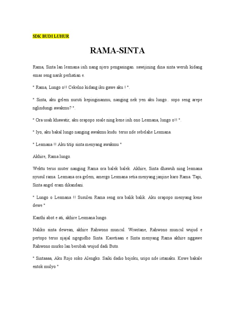 Rama Sinta | PDF