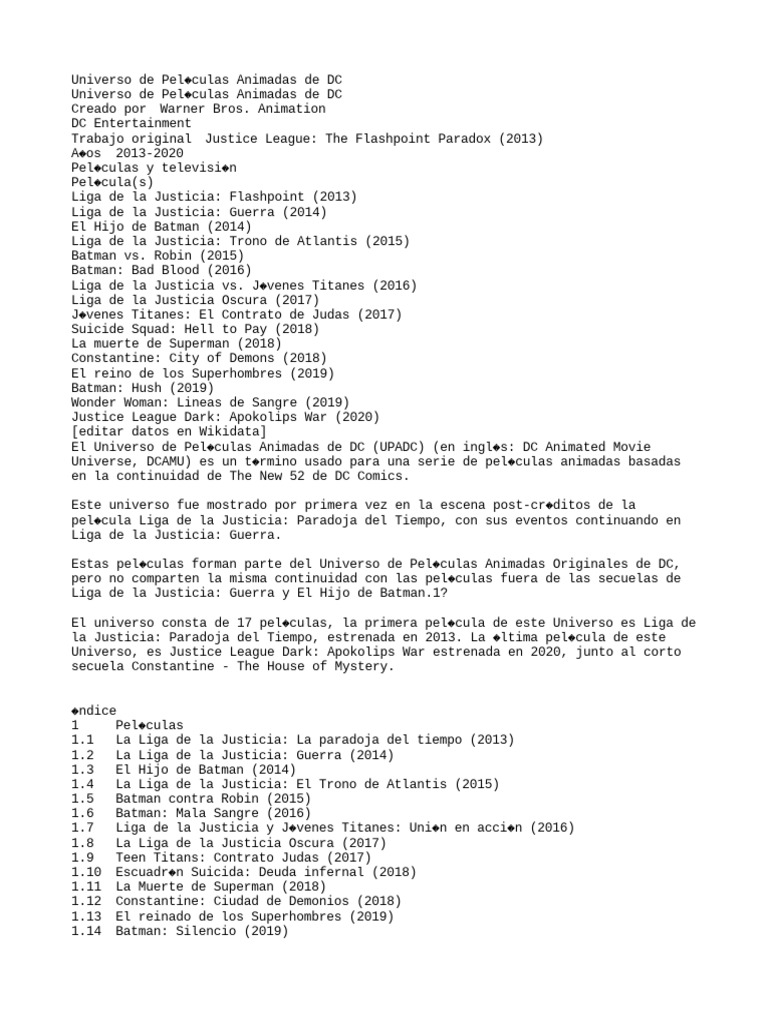 Universo DC | PDF | DC comics | Personajes de Dc Comics Universo DC | PDF | DC comics | Personajes de Dc Comics