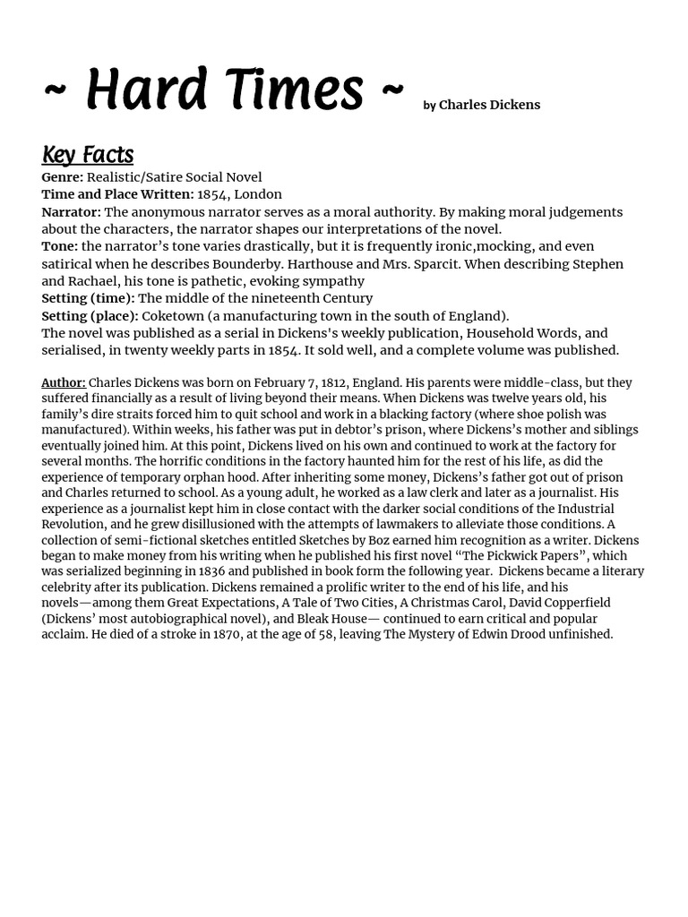 Hard Times by Charles Dickens | PDF | General Fiction