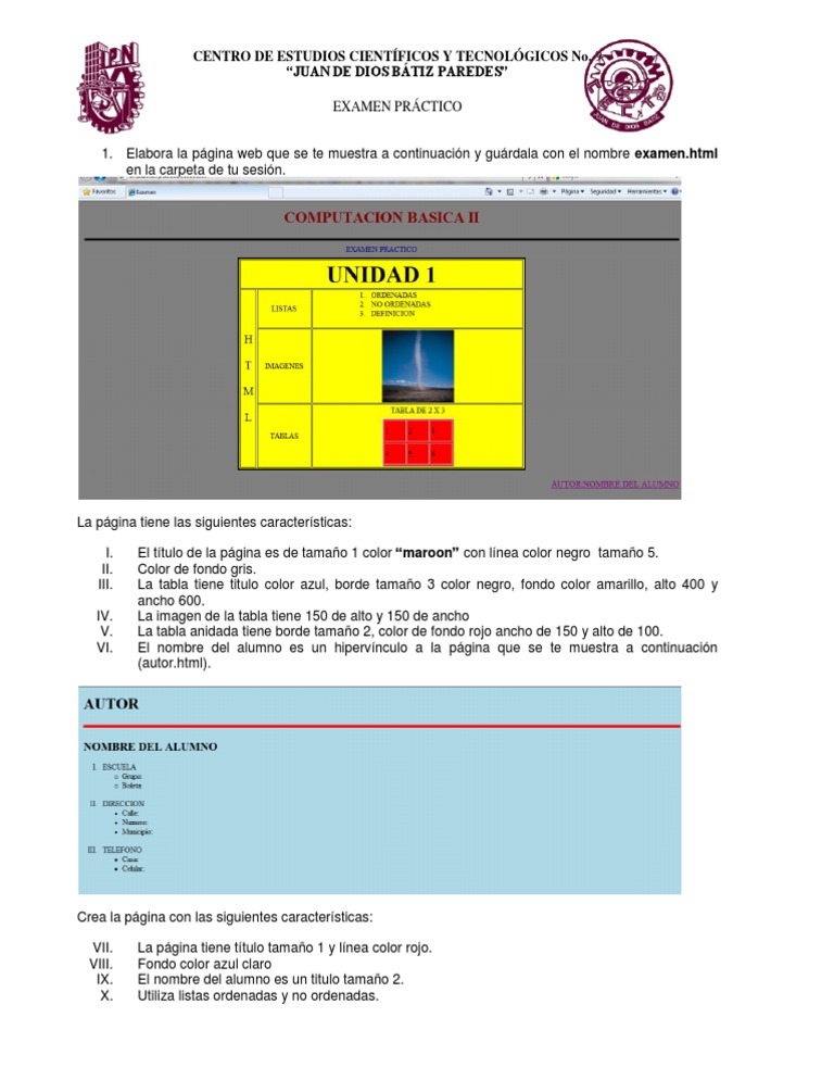 Examen HTML Practico 2 2 | PDF