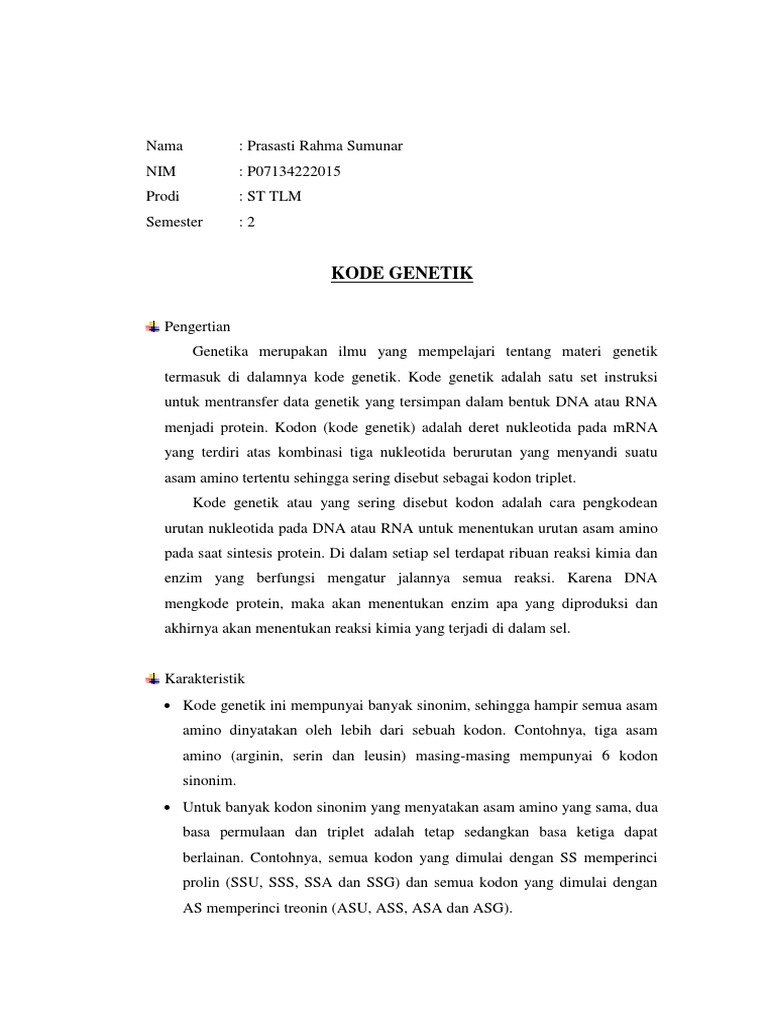 Biomol 5 Kode Genetik | PDF