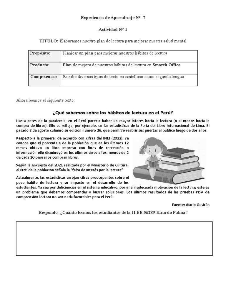 Experiencia de Aprendizaje N 7 ACTIVIDAD N°1 | PDF | Perú | Aprendizaje